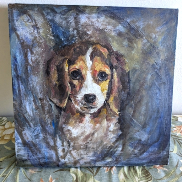 Art | Original Puppy Beagle Oil Painting | Poshmark